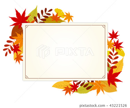 Autumn leaves and message card - Stock Illustration [43221526] - PIXTA