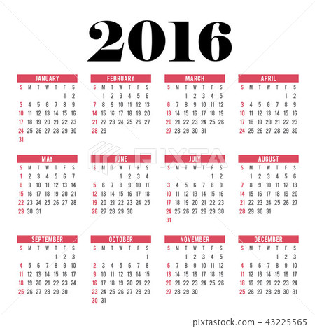 Vector circle calendar 2016. Week Vector - Stock Illustration [43225565 ...