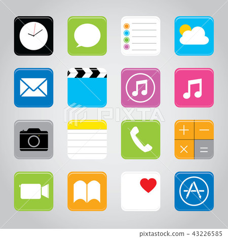 Touchscreen phone mobile application button Vector - Stock Illustration ...