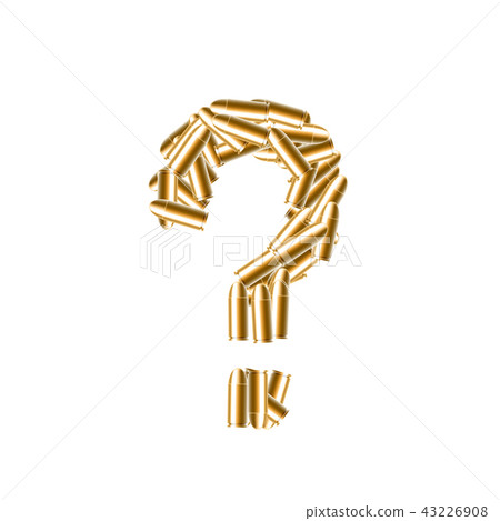 Alphabet symbol bullet set Question mark sign gold-插圖素材 [43226908 ...