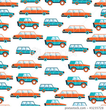 Lovely colorful cars seamless background pattern - Stock Illustration ...