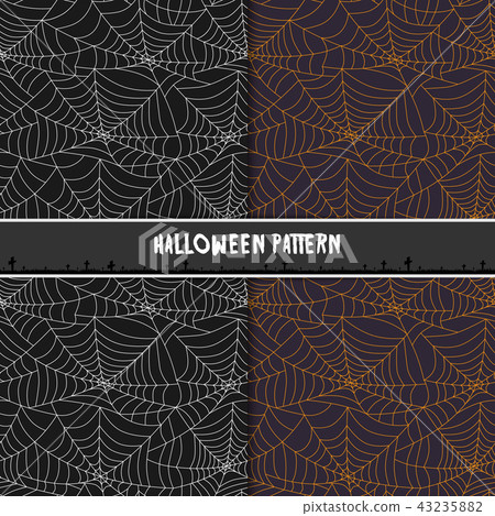 Halloween spider web seamless pattern.. - Stock Illustration [43235882 ...