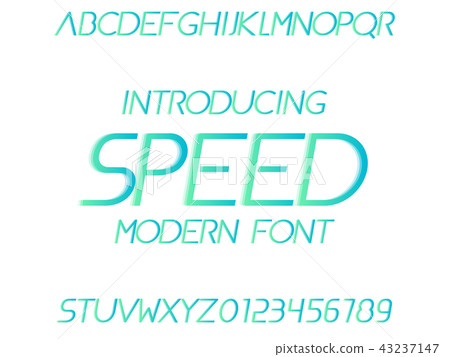Font with motion effect. Speed typeface. Modern... - Stock Illustration ...