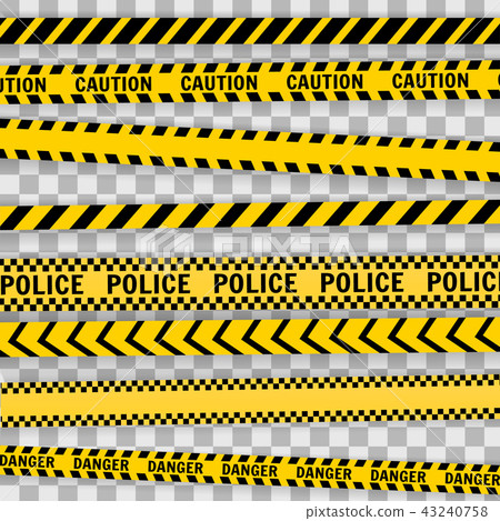 Police Line Set on a white background - Stock Illustration [43240758 ...