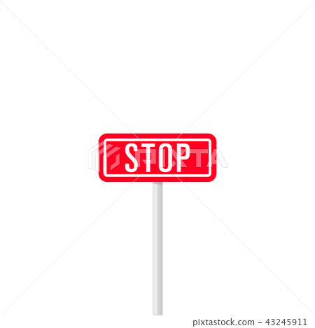 Colorful stop sign icon on white - Stock Illustration [43245911] - PIXTA