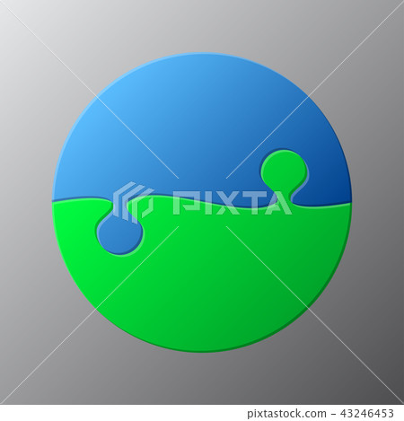 Two Piece Puzzle Circle Diagram. Puzzle 2 Steps. - Stock Illustration ...