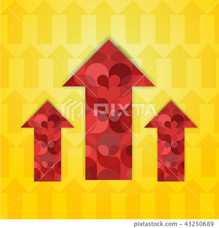 Three red patterned multi-colored arrows - Stock Illustration [43250689 ...