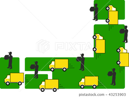 Logistics Japan Map - Stock Illustration [43253903] - PIXTA
