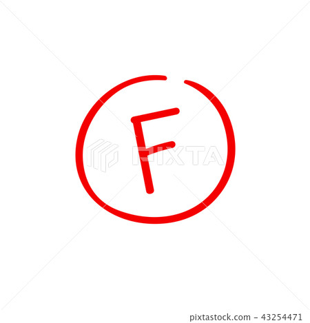 F examination result grade red latter mark. - Stock Illustration ...