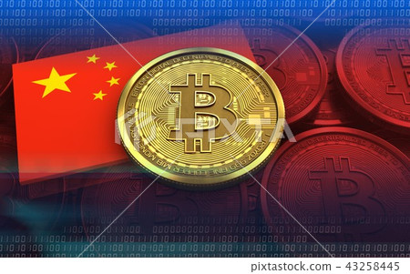 3d illustration of bitcoin china flag - Stock Illustration [43258445 ...