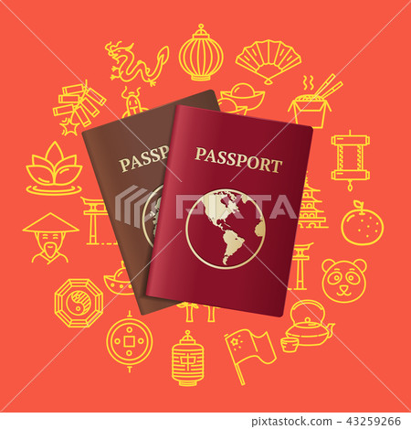 China Travel and Tourism Concept Card. Vector - Stock Illustration ...