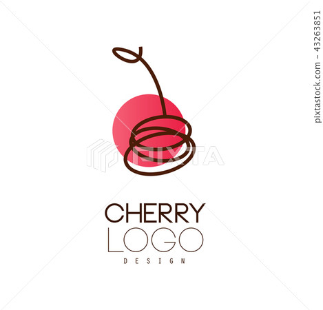 Cherry logo design, creative template for cafe,... - Stock Illustration ...