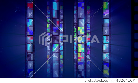 Shimmering Vintage Film Blue Backdrop - Stock Illustration [43264167 ...