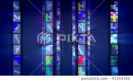 Wonderful Vintage Movie Blue Backdrop - Stock Illustration [43264168 ...