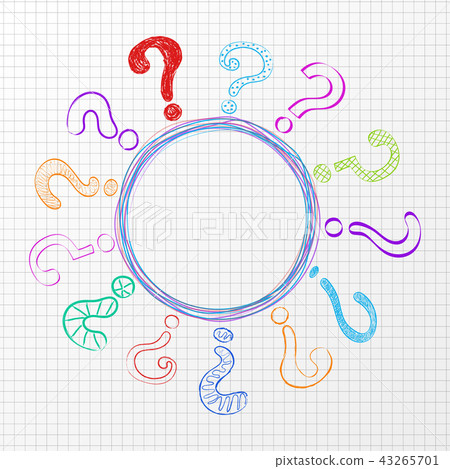 Poster with hand drawn question marks. Vector. - Stock Illustration ...