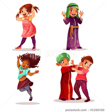 Naughty children misbehavior vector illustration - Stock Illustration ...