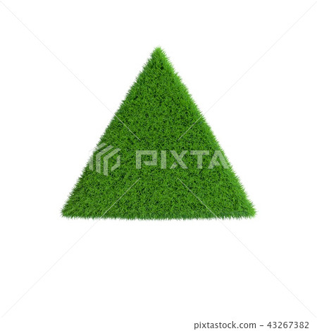 Patch of grass in form of triangle. 3D rendering - Stock Illustration ...