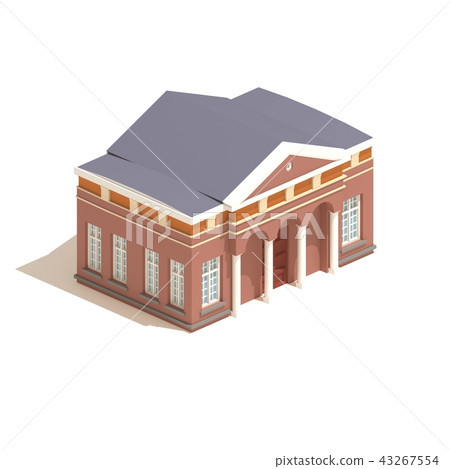 Flat 3d model isometric city hall or university - Stock Illustration ...