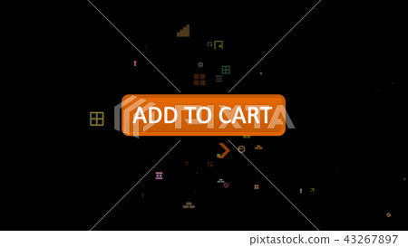 Add to cart icon in black backdrop - Stock Illustration [43267897] - PIXTA