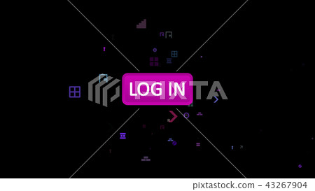 Pink log in icon in the black backdrop - Stock Illustration [43267904 ...