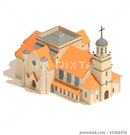 Flat 3d model isometric Christian church icon - Stock Illustration ...