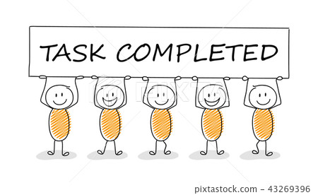 Stickman holding board with text - Stock Illustration [43269396] - PIXTA