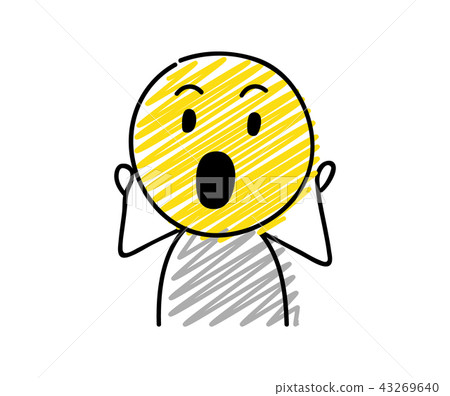 Icon of stickman with surprised expression. Vector - Stock Illustration ...