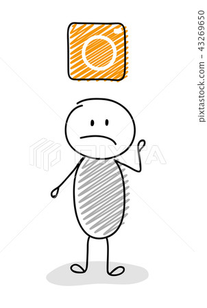 Cartoon stickman holding camera icon. Vector. - Stock Illustration ...