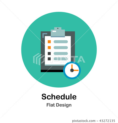 Schedule Flat Icon - Stock Illustration [43272135] - PIXTA