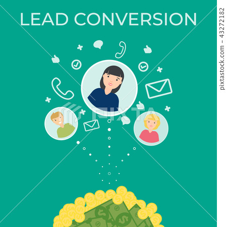 Lead conversion vector flat illustration -插圖素材 [43272182] - PIXTA圖庫