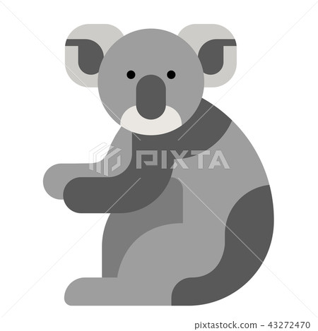 Koala flat illustration-插圖素材 [43272470] - PIXTA圖庫