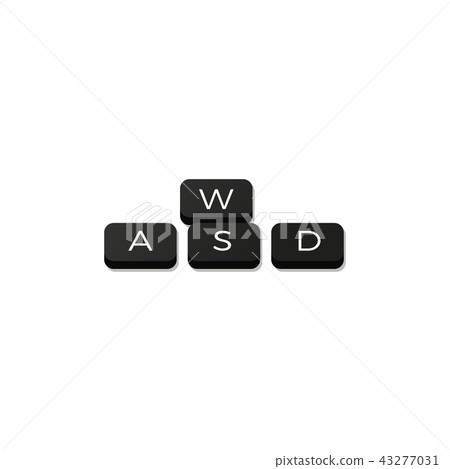 wasd key combination w a s d game move keyboard -插圖素材 [43277031] - PIXTA圖庫