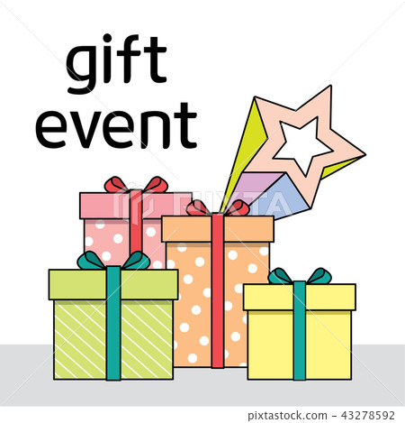 Gift event gift box illustration - Stock Illustration [43278592] - PIXTA