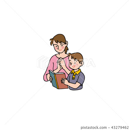 Reading with correct posture - Stock Illustration [43279462] - PIXTA