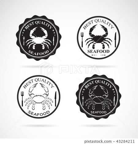 Set of vector crab seafood labels. Food. - Stock Illustration [43284211 ...