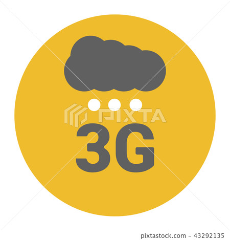 Flat 3g logo with signal strength dots and cloud - Stock Illustration ...