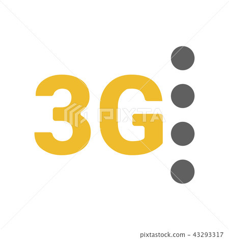 Flat 3g vector logo with signal strength dots - Stock Illustration ...