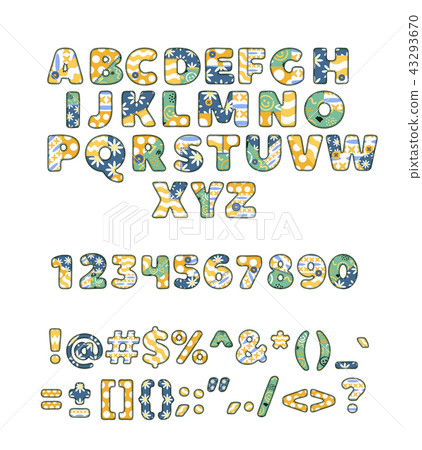 Alphabet patchwork vector handmade patch work... - Stock Illustration ...