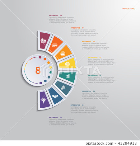 Template infographic 8 positions for text area. - Stock Illustration ...