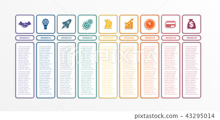 Business infographics template with 9 options - Stock Illustration ...