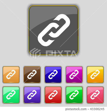link icon sign. Set with eleven colored buttons fo - Stock Illustration ...