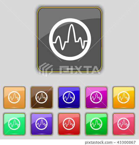 pulse Icon sign. Set with eleven colored buttons f - Stock Illustration ...