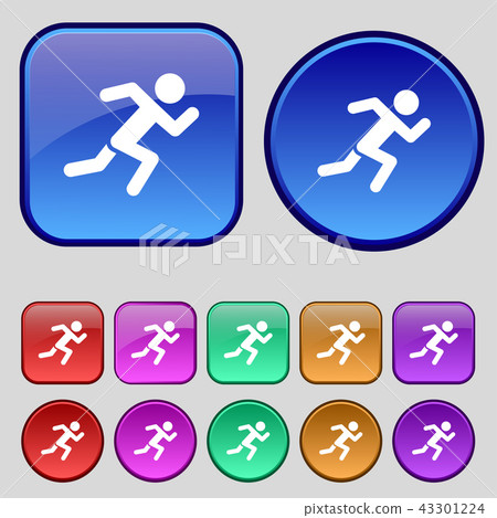 simple running human icon sign. A set of twelve vi - Stock Illustration ...