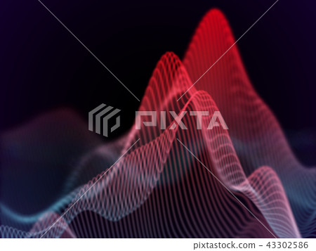 3D Sound waves. Big data abstract visualization. - Stock Illustration ...