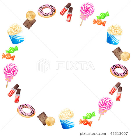 Candy round frame - Stock Illustration [43313007] - PIXTA