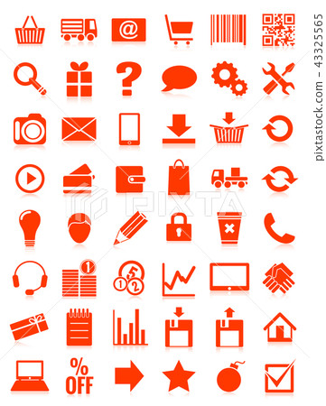 web icons for eshop, flat design - Stock Illustration [43325565] - PIXTA