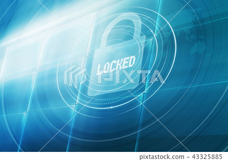 A lock on multiple digital screen digital tech - Stock Illustration ...