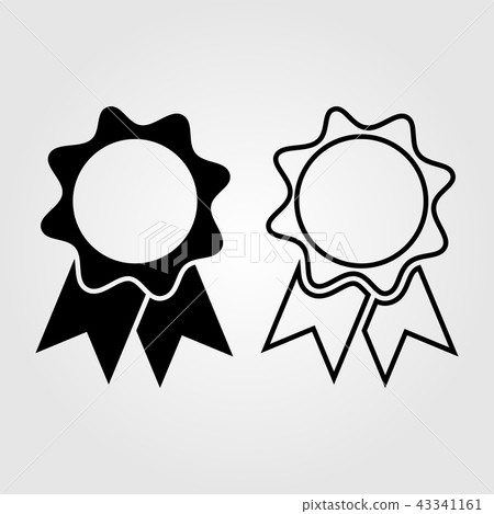 Seal ribbon icon flat style isolated on background - Stock Illustration ...