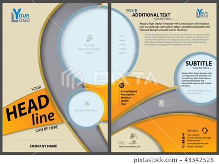 Flyer Template with Circles and Curved Stripes - Stock Illustration ...