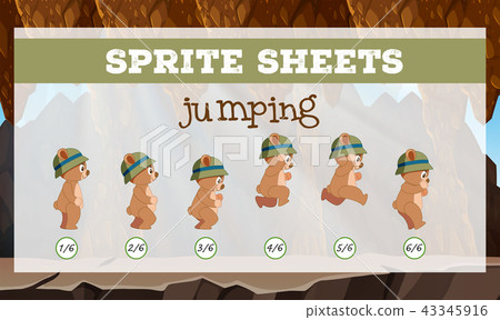 Sprite sheets jumping template - Stock Illustration [43345916] - PIXTA